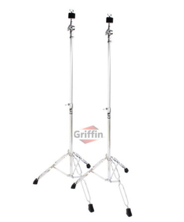 Straight Cymbal Stand (2 Pack) by Griffin | Double Braced Legs, Slip ...