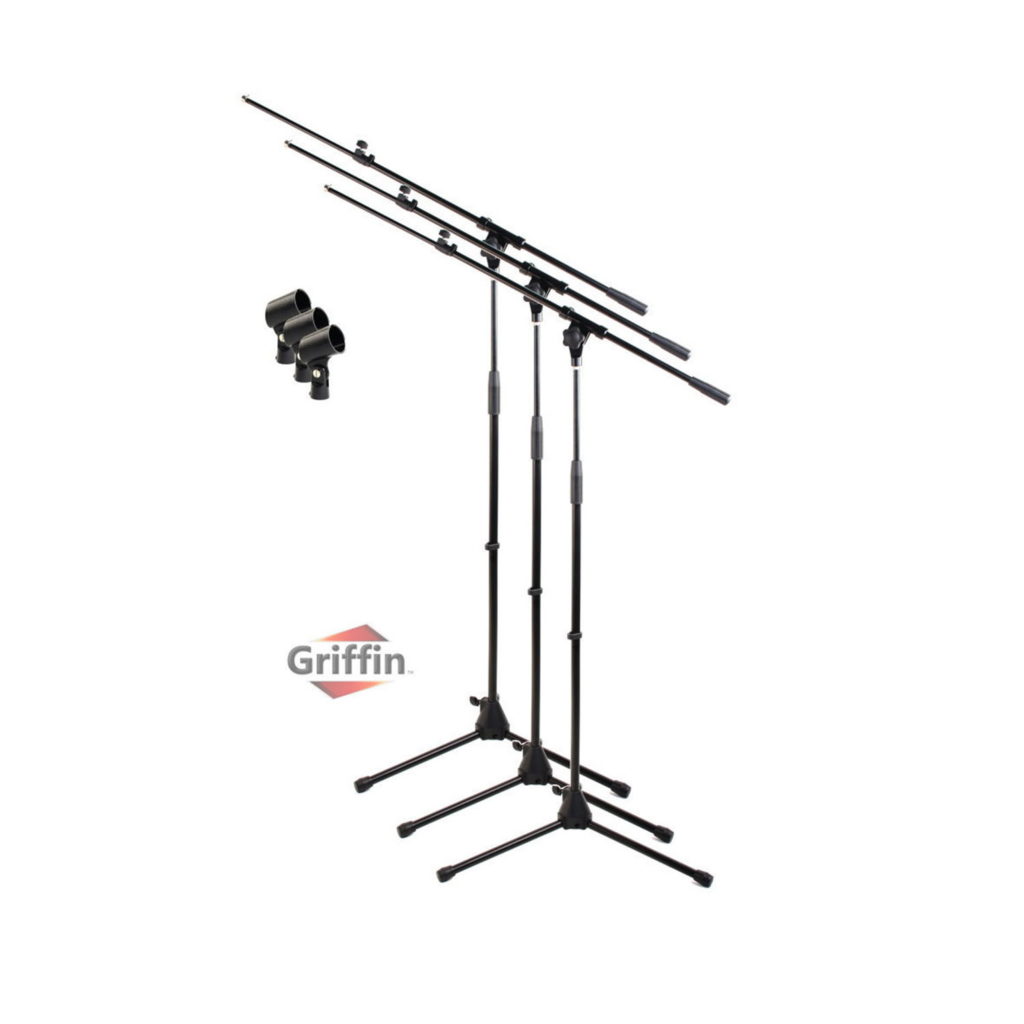 Microphone Boom Stand with Mic Clip (Pack of 3) by Griffin ...
