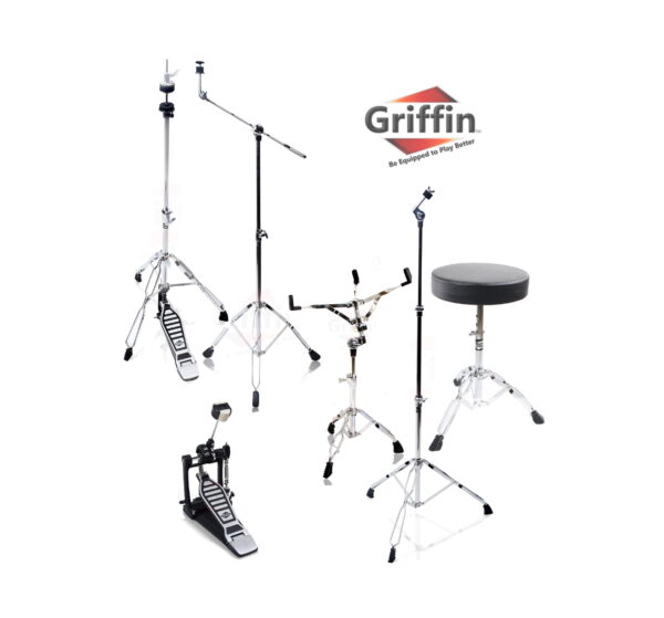 Complete Drum Hardware Pack 6 Piece Set by Griffin | Full Size ...