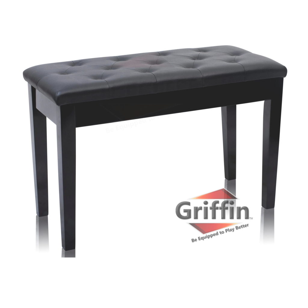 Premium Antique Black Piano Bench By Griffin – Solid Wood Frame ...